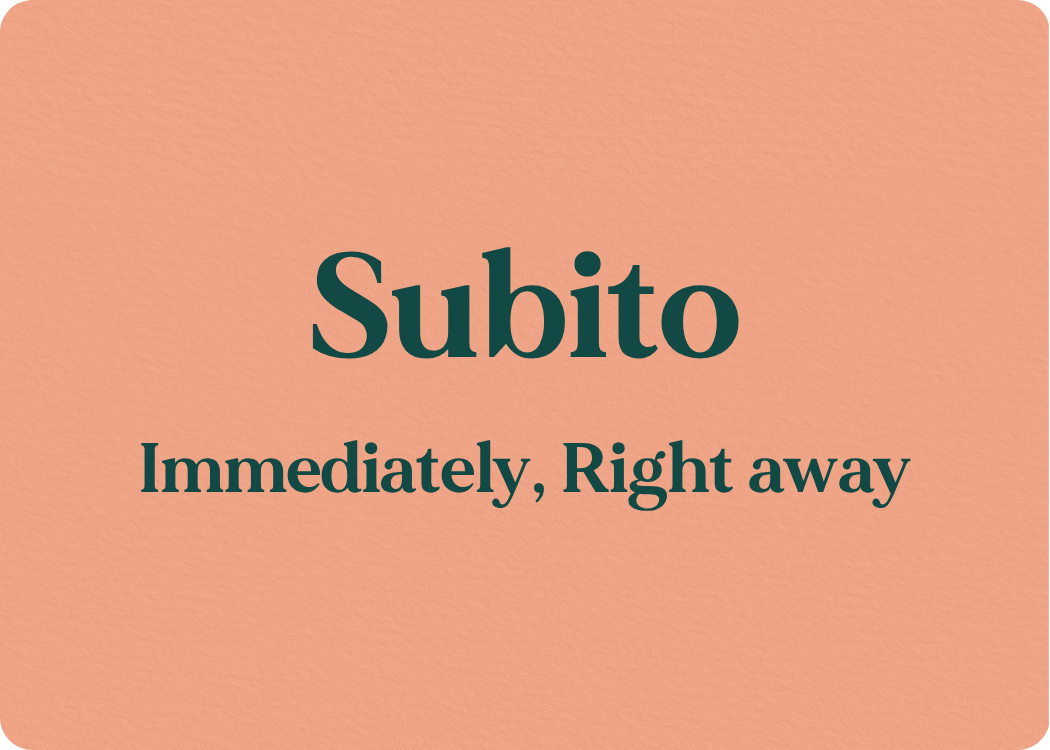 Meaning and definition of Subito