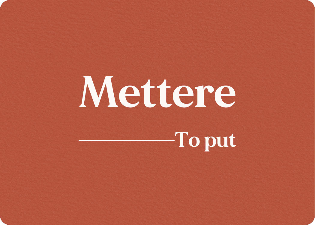 Conjugation of "Mettere" (to put) in Italian