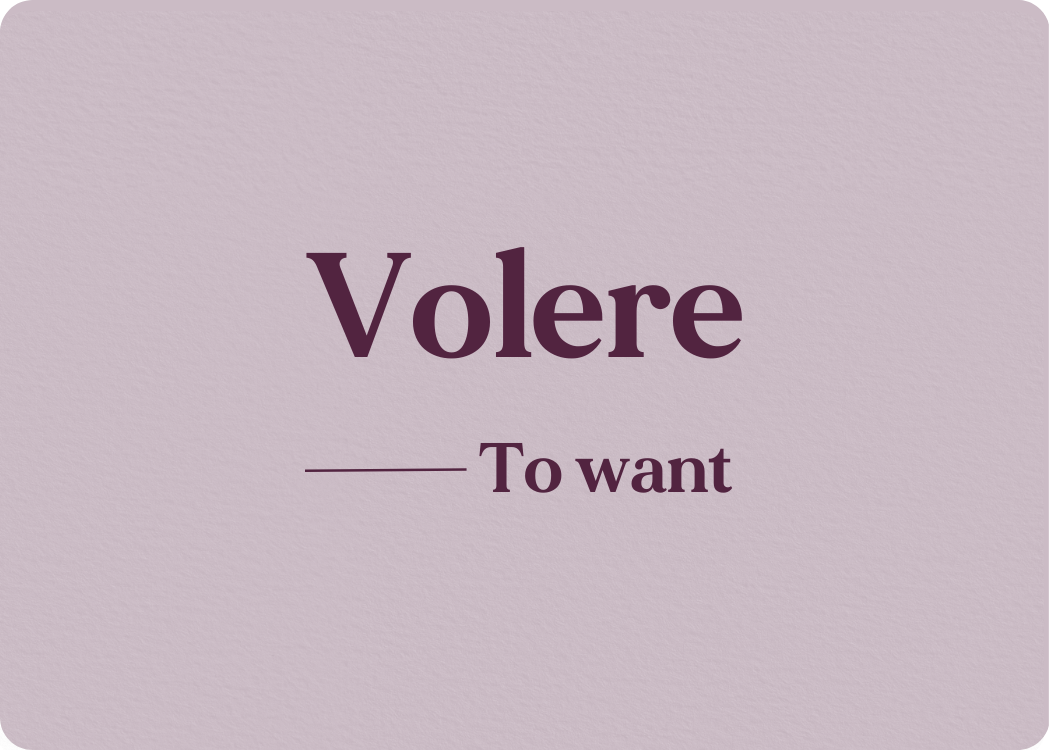 Conjugation of "Volere" (to want) in Italian